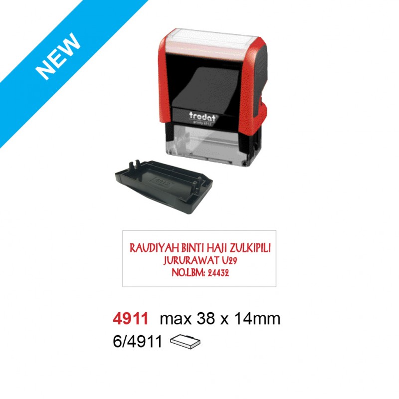 Trodat 4911 Self Inking Stamp 38x14mm