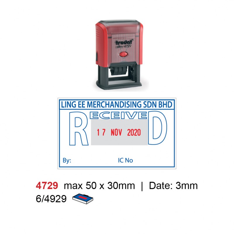 Self Inking Date Stamp 4729 50x30mm