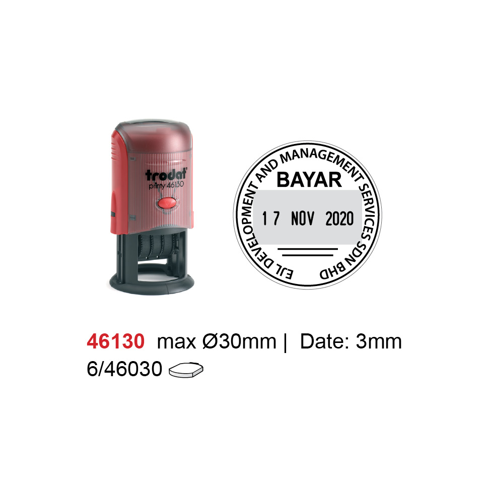 Self Inking Date Stamp 46130 30mm